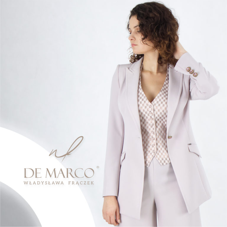 Najmodniejszy garnitur damski na wesele 2023 DE MARCO